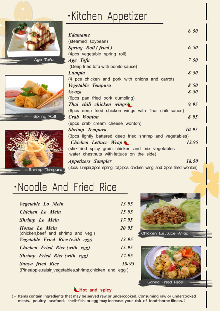 Sanya Menu – Sanya Sushi Bistro